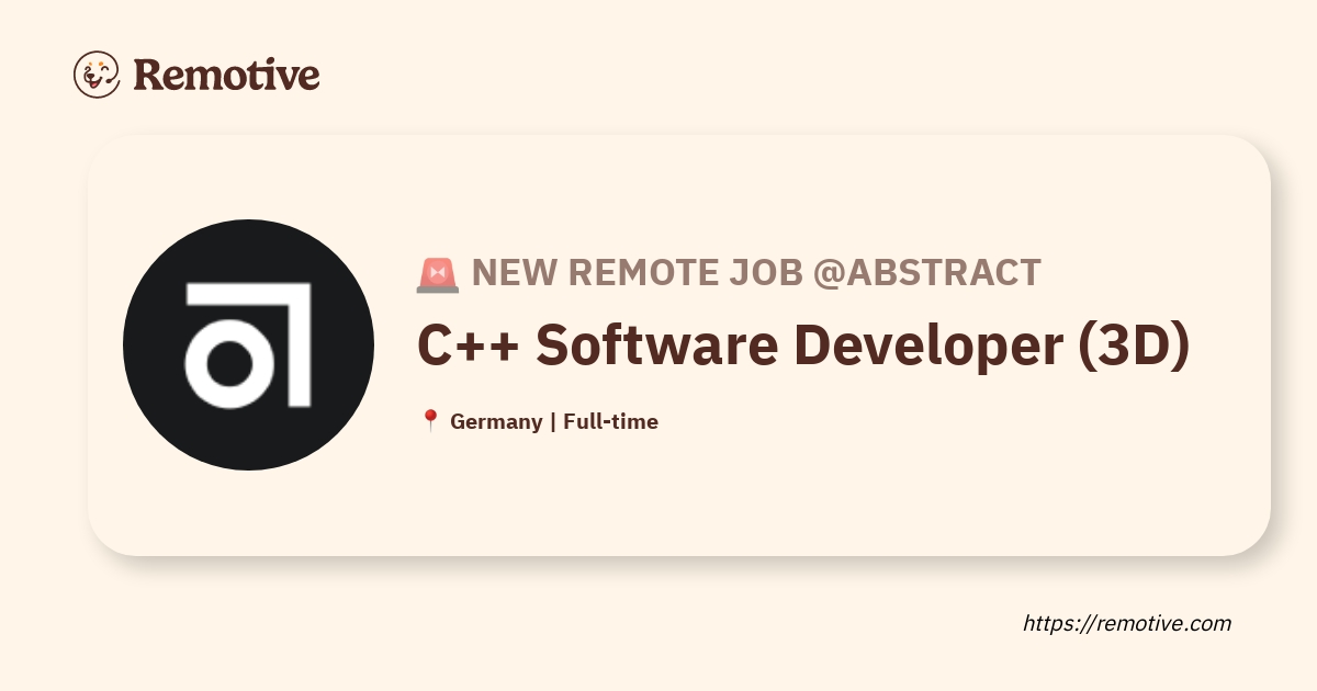 [Hiring] C++ Software Developer (3D) @Abstract