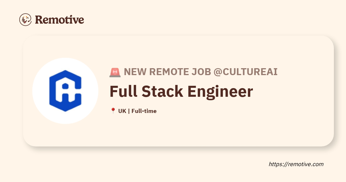 [Hiring] Full Stack Engineer @Cultureai