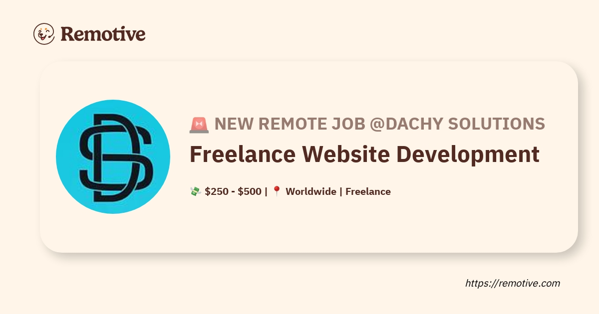 [Hiring] Freelance Website Development @Dachy Solutions