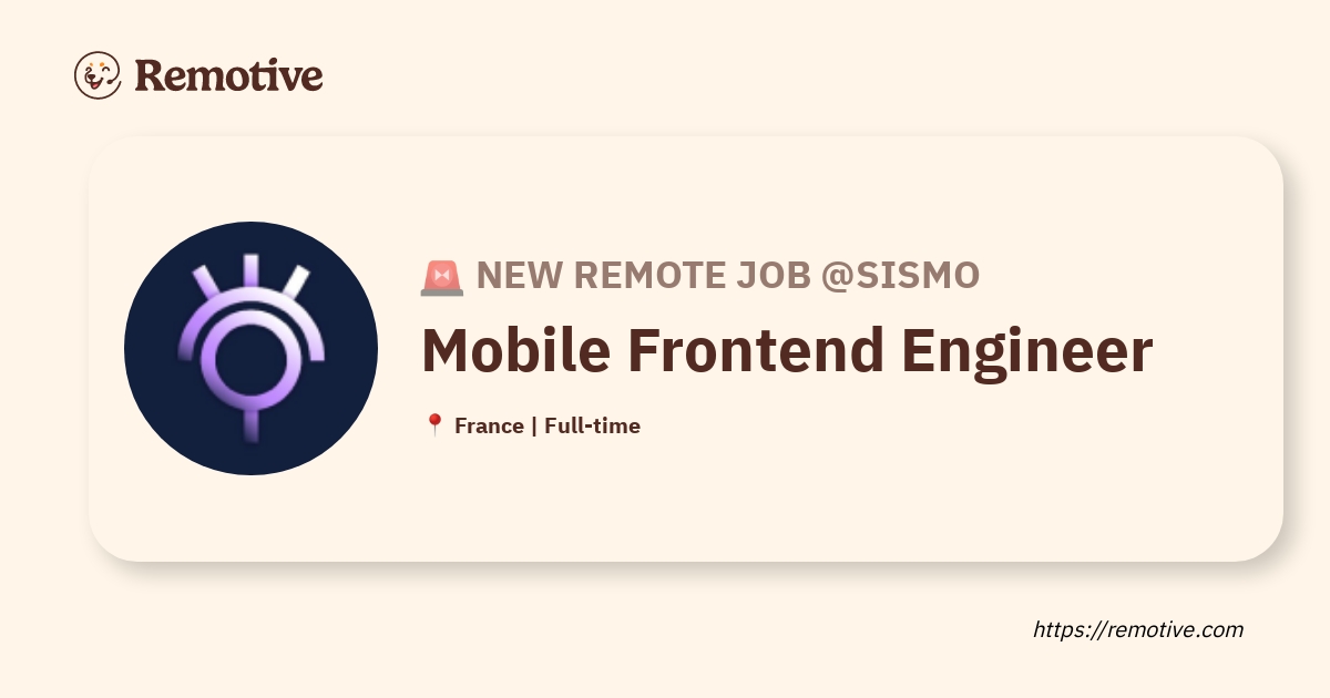 [Hiring] Mobile Frontend Engineer @Sismo