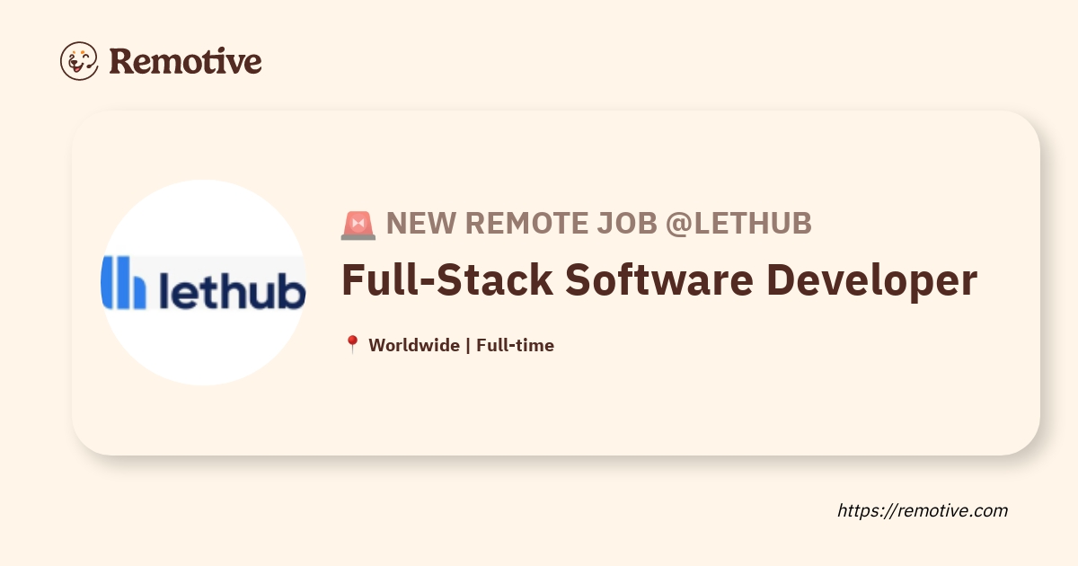 [Hiring] Full-Stack Software Developer @LetHub