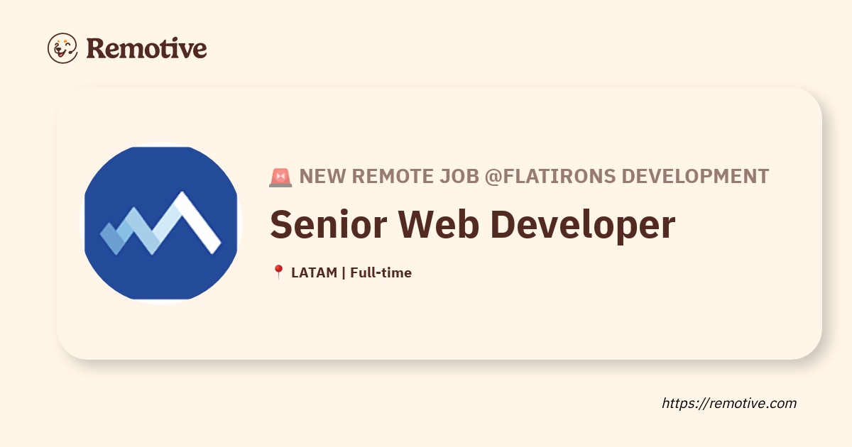 [Hiring] Senior Web Developer @Flatirons Development