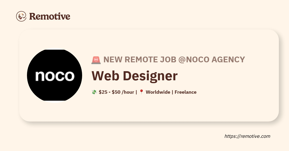 [Hiring] Web Designer @Noco Agency