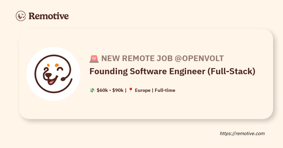 [Hiring] Founding Software Engineer (Full-Stack) @Openvolt