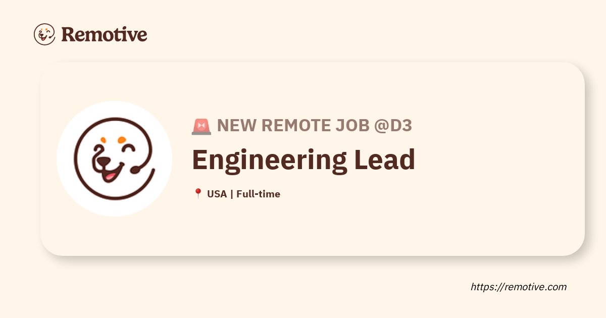 [Hiring] Engineering Lead @D3