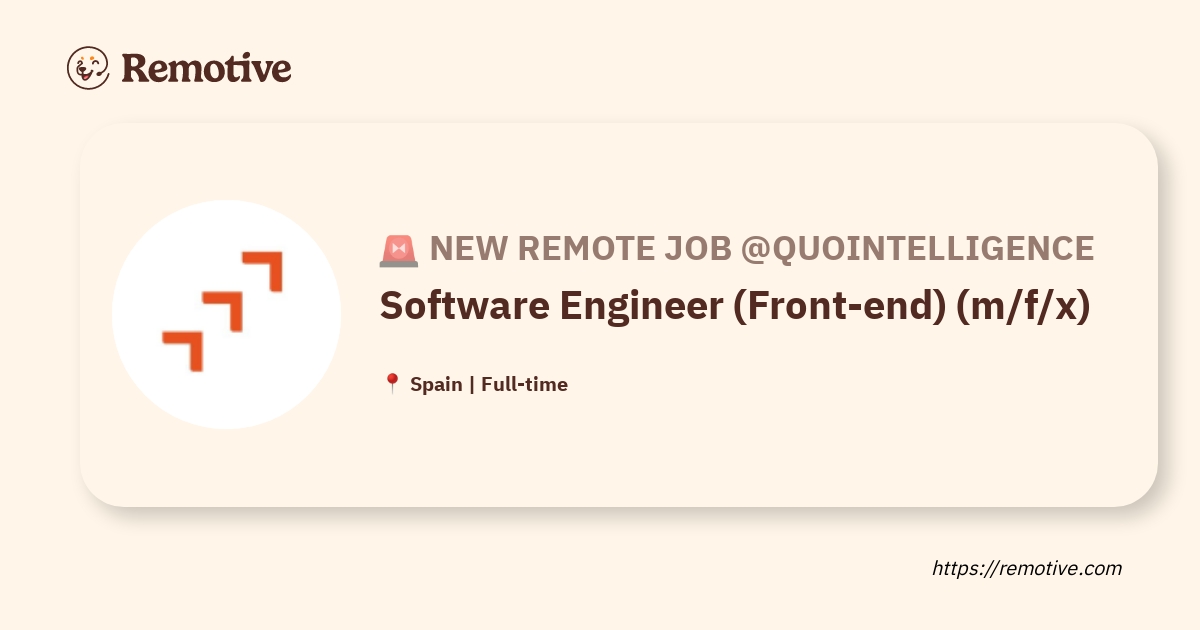 [Hiring] Software Engineer (Front-end) (m/f/x) @Quointelligence