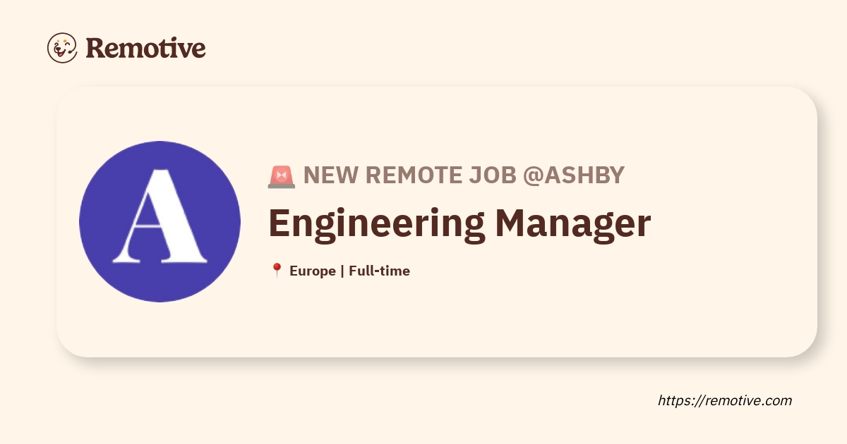 [Hiring] Engineering Manager @Ashby