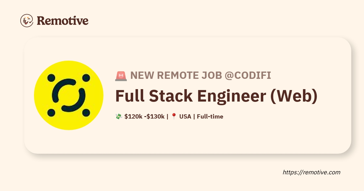 [Hiring] Full Stack Engineer (Web) @Codifi