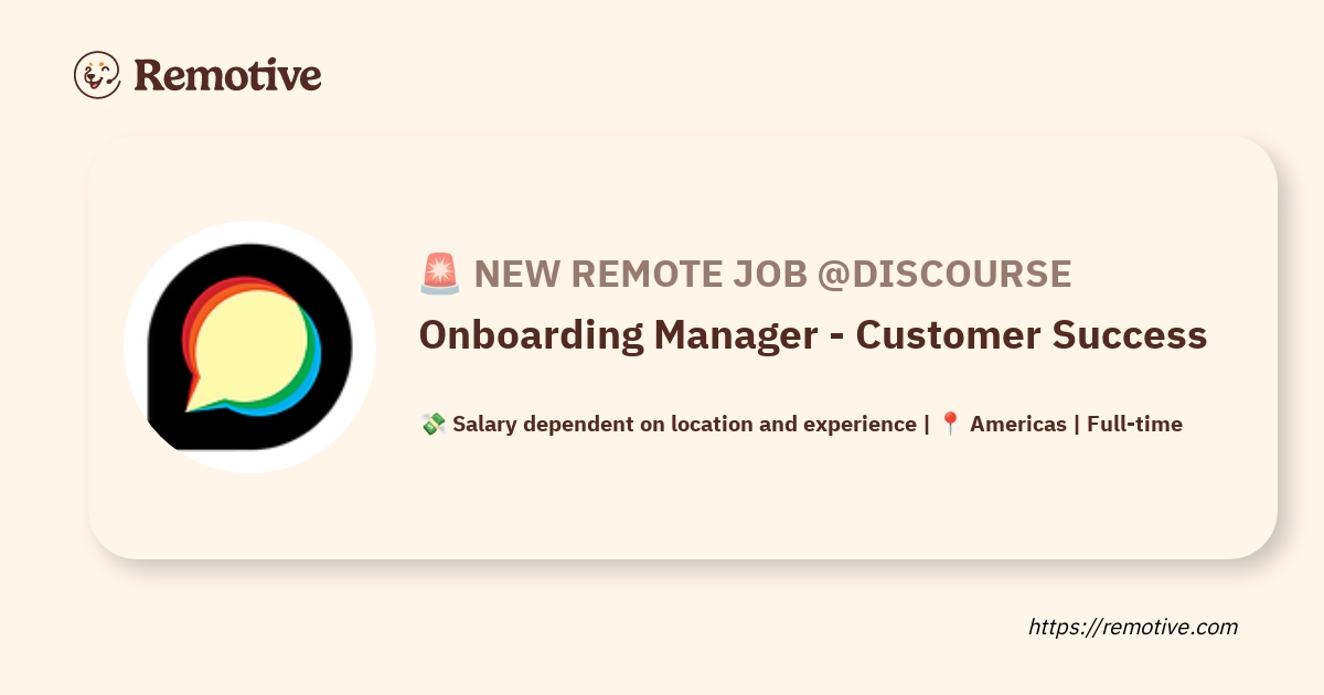 [Hiring] Onboarding Manager - Customer Success @Discourse