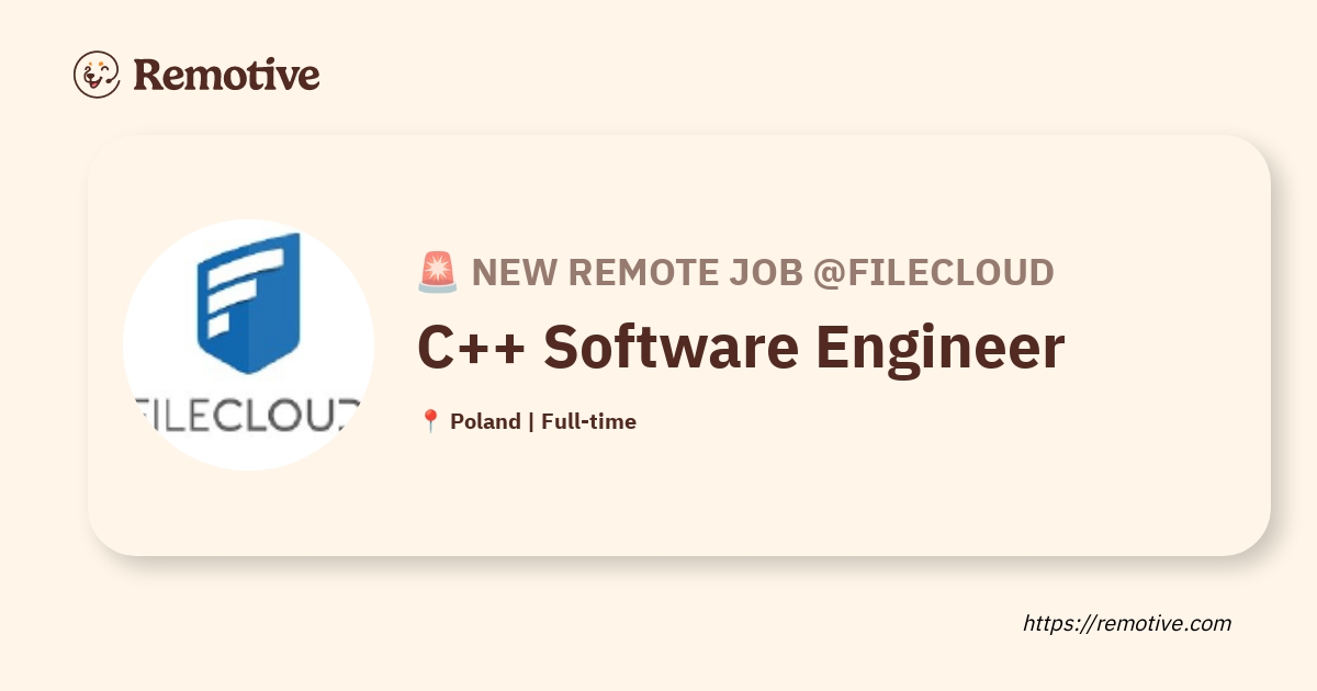 [Hiring] C++ Software Engineer @FileCloud