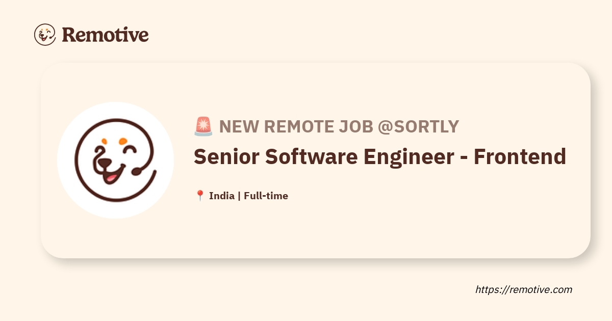 [Hiring] Senior Software Engineer - Frontend @Sortly