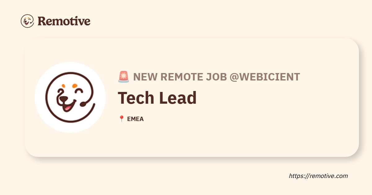 [Hiring] Tech Lead @Webicient