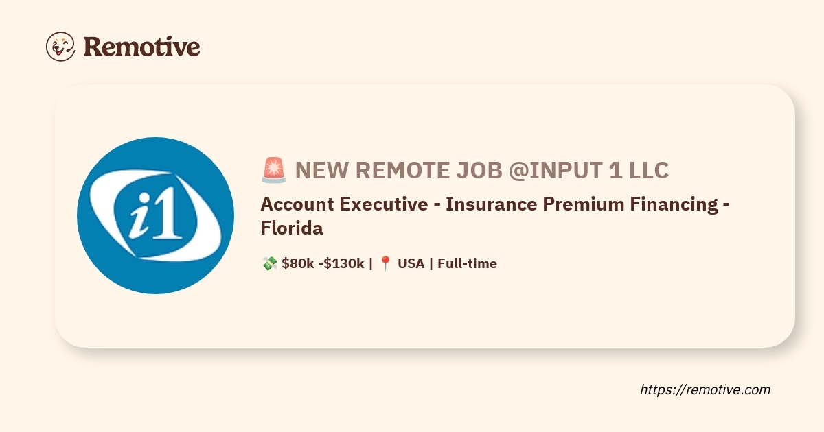 [Hiring] Account Executive - Insurance Premium Financing - Florida ...