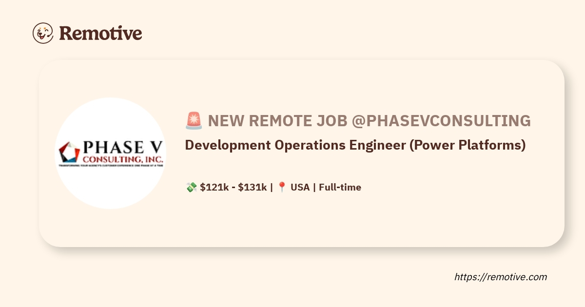 [Hiring] Development Operations Engineer (Power Platforms ...