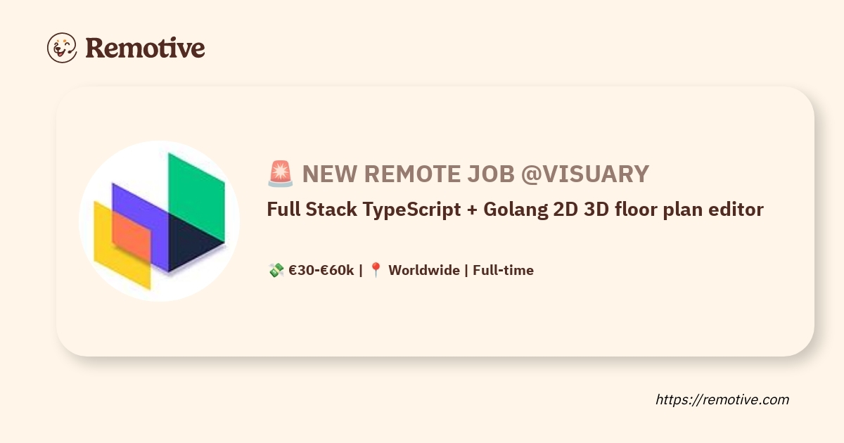 [Hiring] Full Stack TypeScript + Golang 2D 3D floor plan editor @Visuary