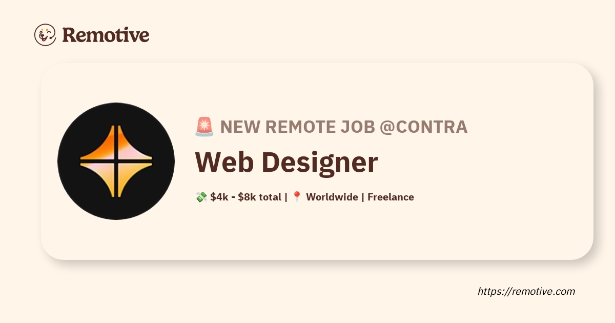 [Hiring] Web Designer @Contra