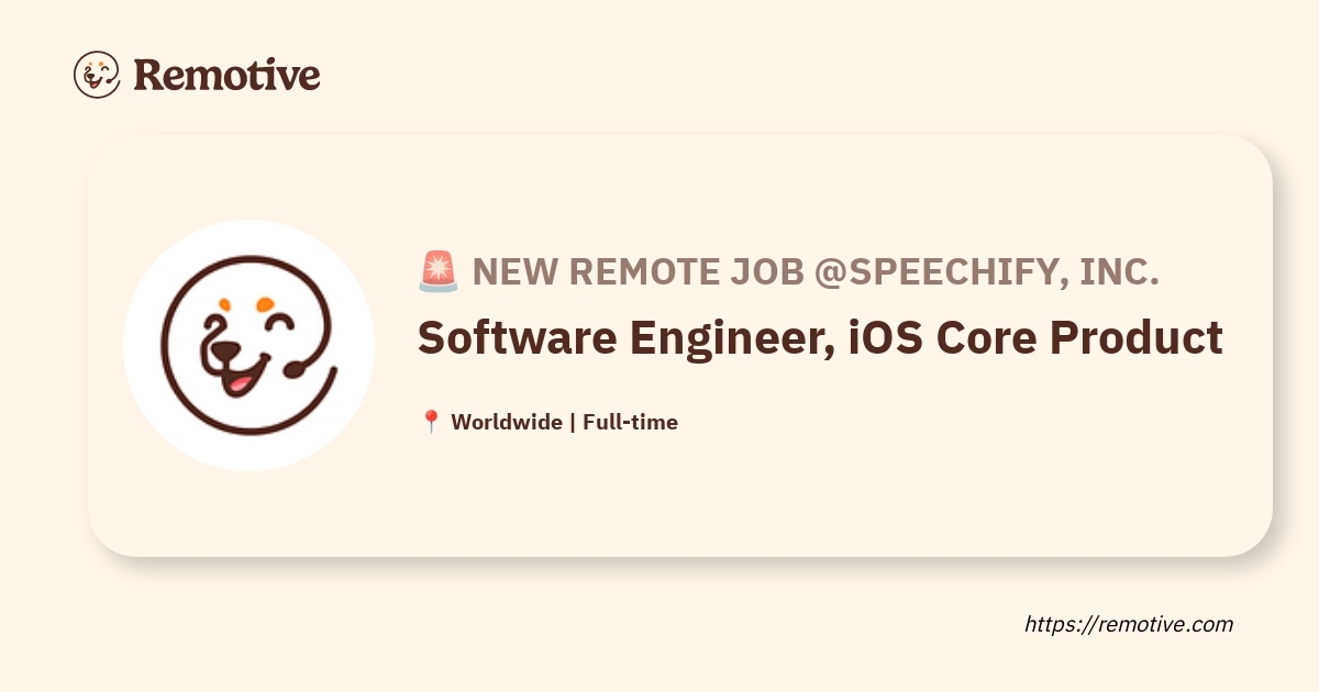 [Hiring] Software Engineer, iOS Core Product @Speechify, Inc.