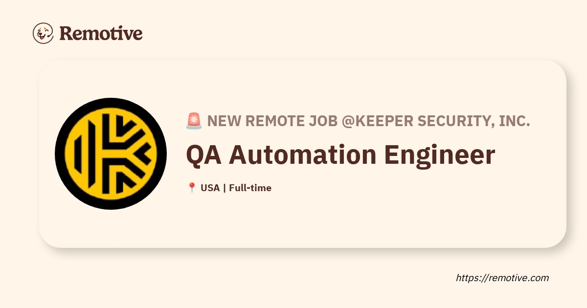 Hiring Qa Automation Engineer Keeper Security Inc