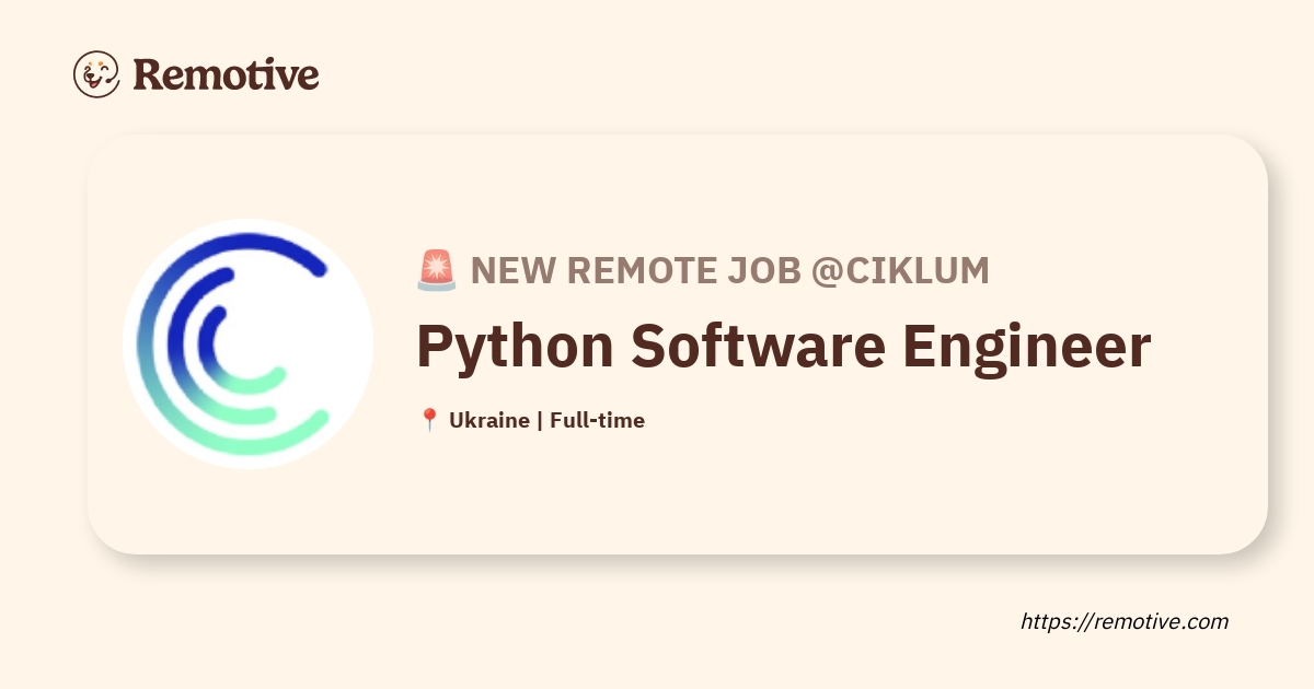 [Hiring] Python Software Engineer @Ciklum