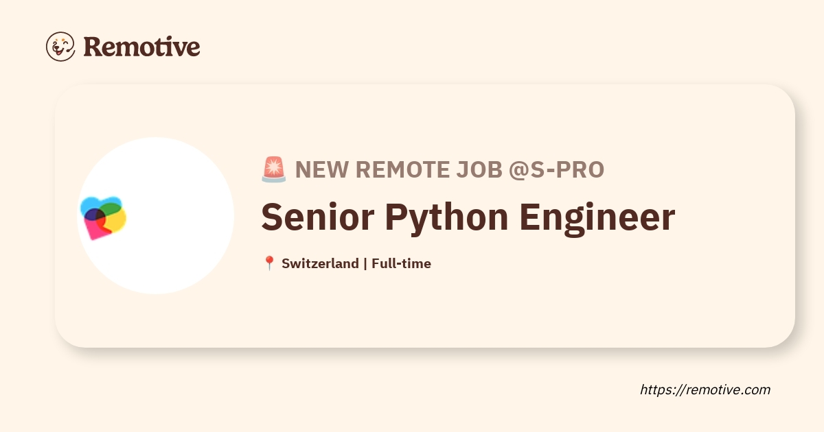 [Hiring] Senior Python Engineer @S-PRO