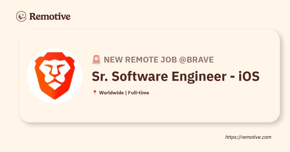[Hiring] Sr. Software Engineer - iOS @Brave