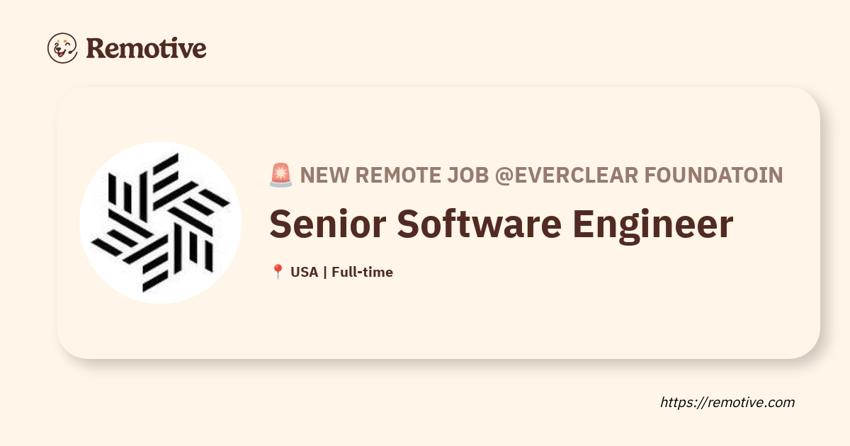 [Hiring] Senior Software Engineer @Everclear Foundatoin