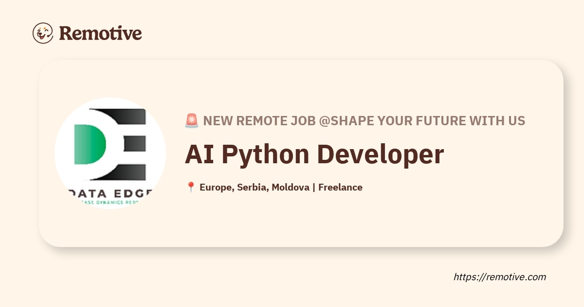 [Hiring] AI Python Developer @Shape Your Future with Us