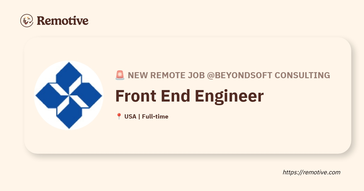 [Hiring] Front End Engineer @Beyondsoft Consulting